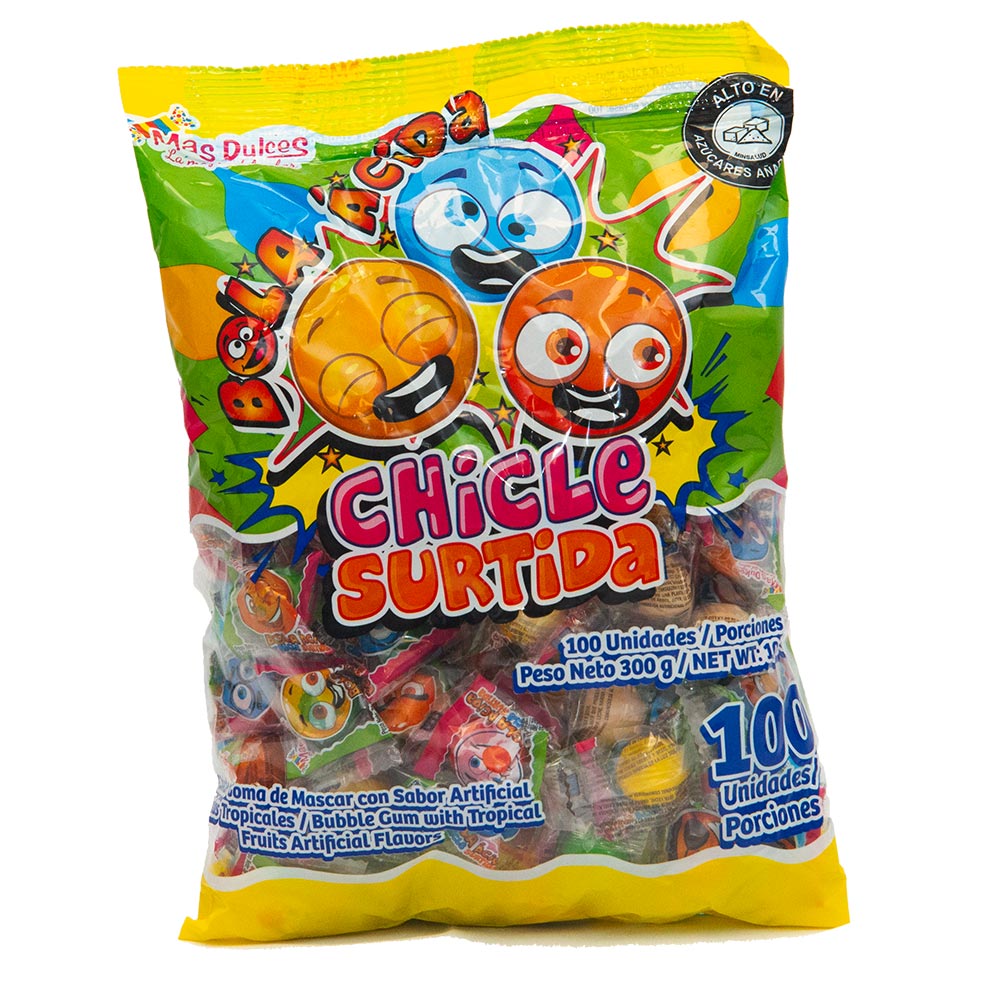 Bola Acida Chicle Surtida - Mas Dulces